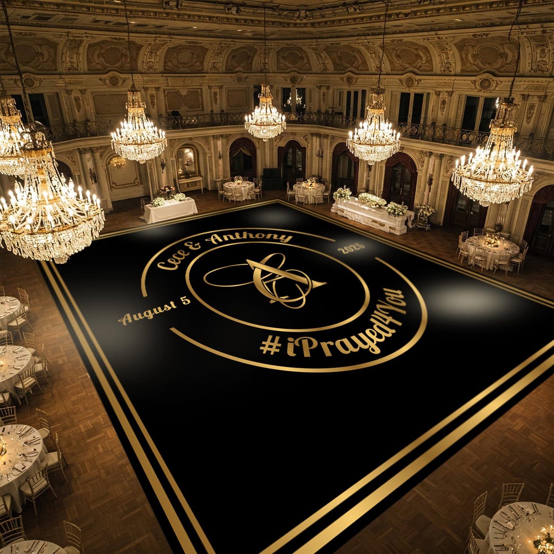 Custom Wedding Decal Dance Floor Wrap Gloss Removable Vinyl. Monogram ...