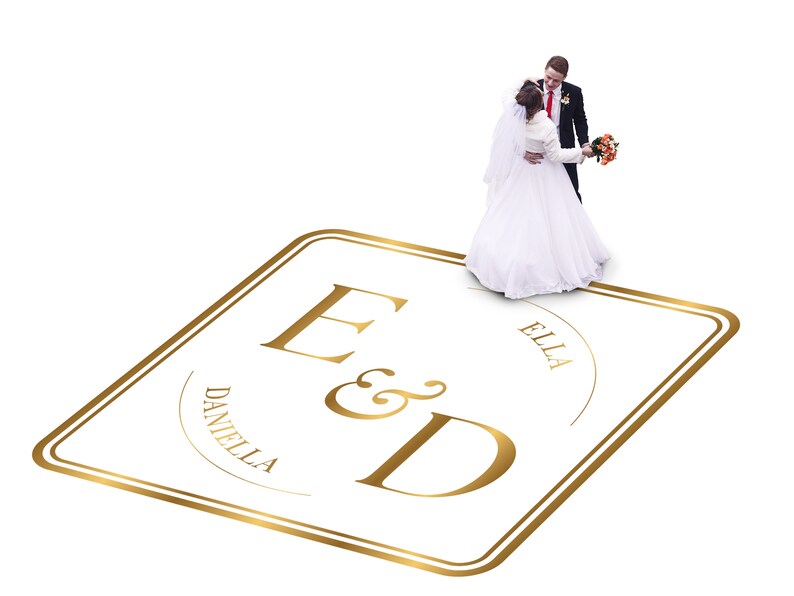 Custom Wedding Decal Dance Floor Wrap Gloss Removable Vinyl. Monogram ...