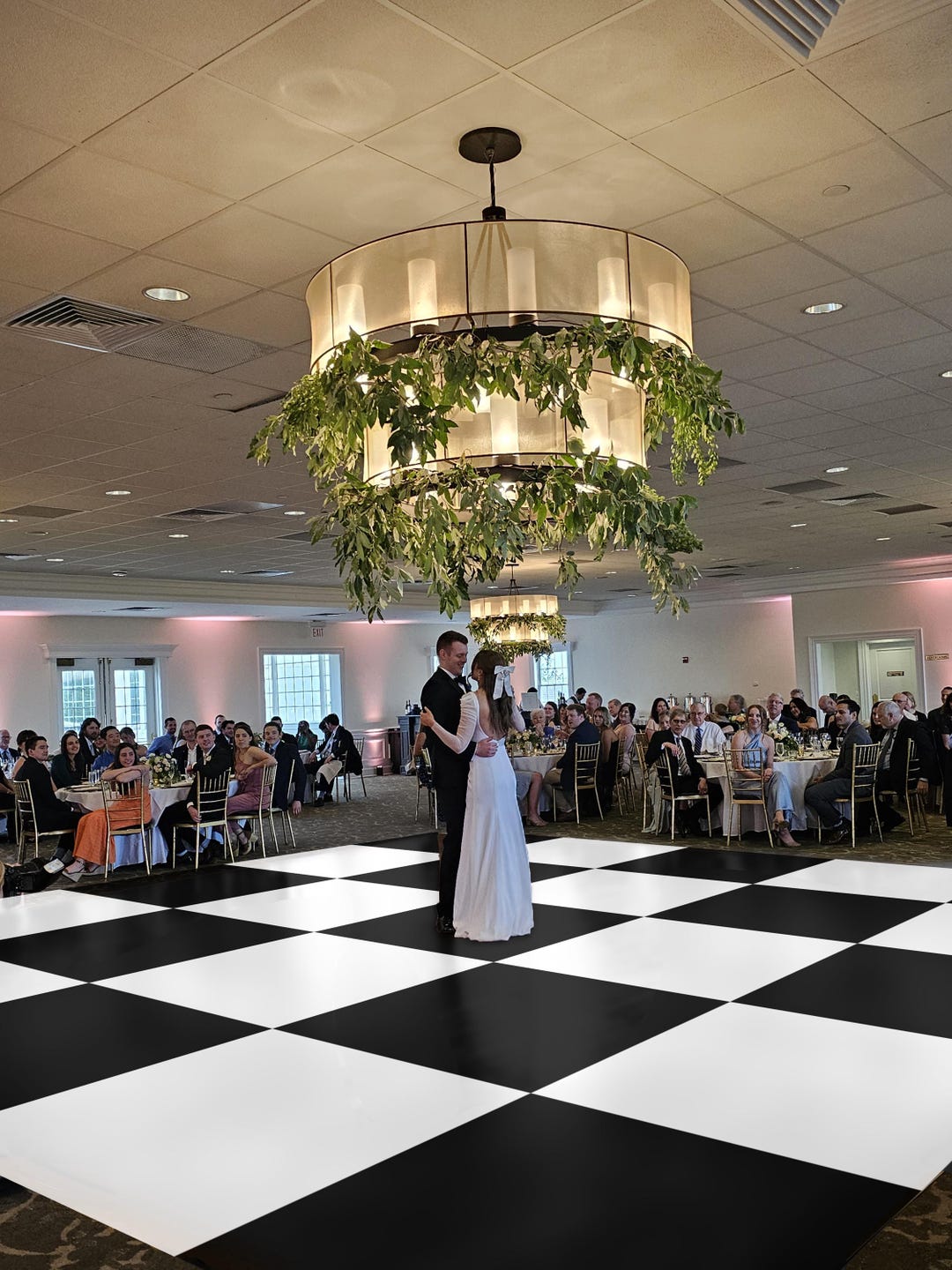 Black and White Checkerboard Wedding Dance Floor Wrap Removable Vinyl ...