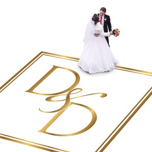 Custom Wedding Decal Dance Floor Wrap. Gloss Removable Vinyl. Monogram ...