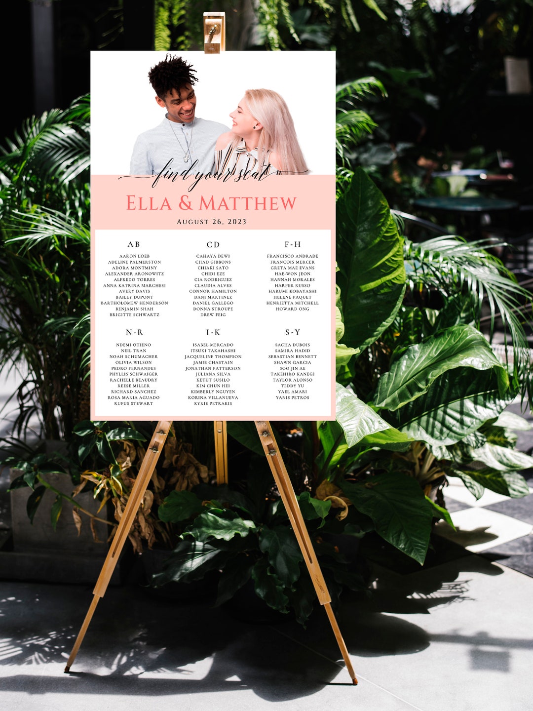 Custom Elegant Wedding Seating Chart Seating Chart Design. Classic ...