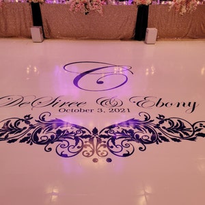 Custom Wedding Dance Floor Decal, Monogram Vinyl Wrap - Etsy