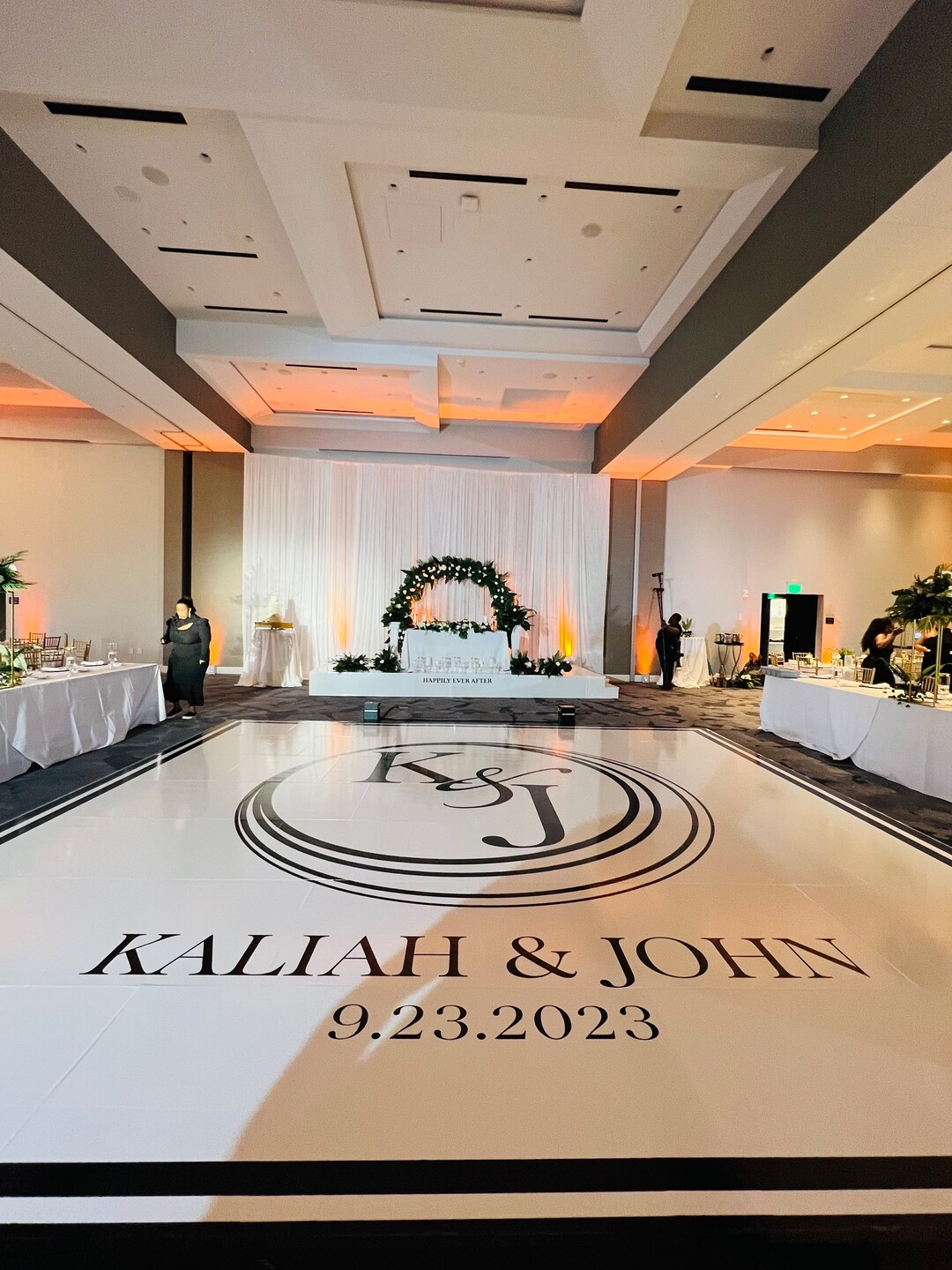 Custom Wedding Decal Dance Floor Wrap Gloss Removable Vinyl. Monogram ...