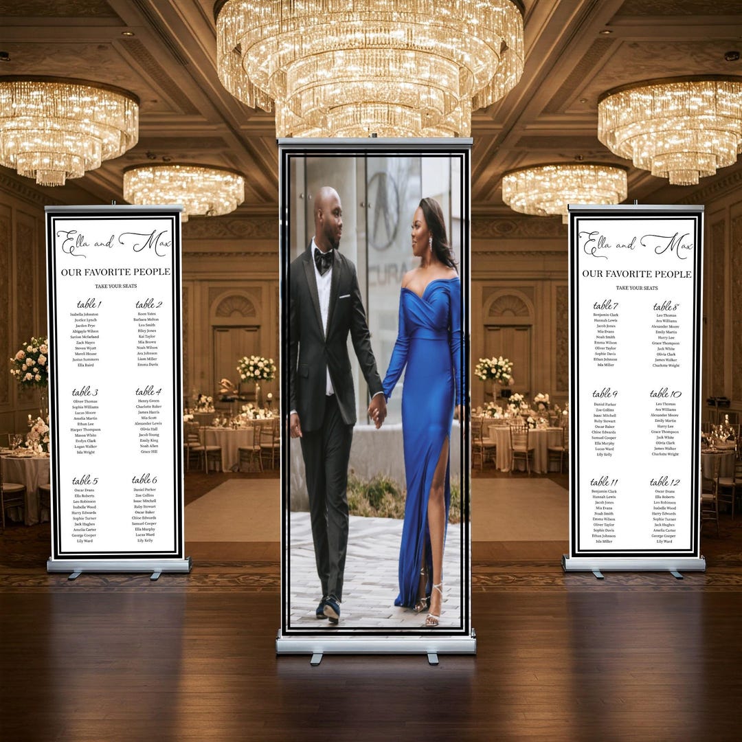 Custom Wedding Photo Retractable Banner, Seating Chart, Event Decor ...
