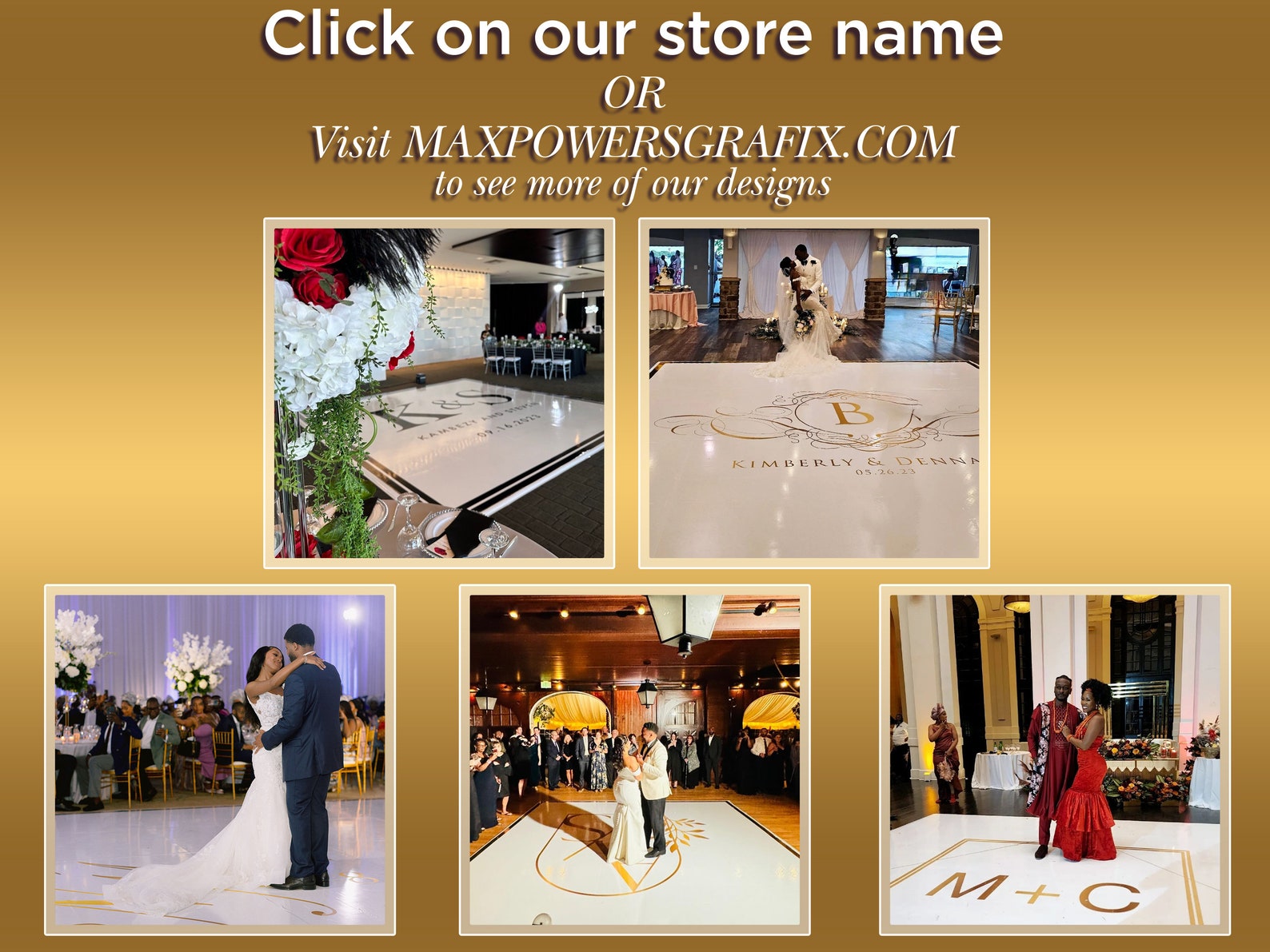 Custom Wedding Decal Dance Floor Wrap Gloss Removable Vinyl. Monogram ...