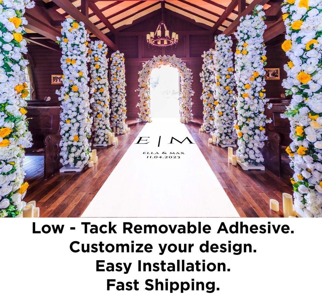Customizable Wedding Decal Aisle Runner Wrap | Gloss Removable Vinyl ...