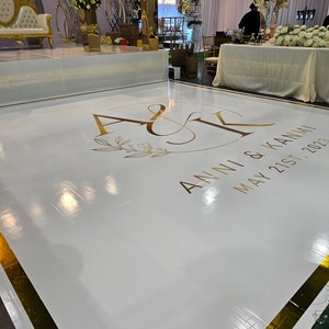 Custom Wedding Dance Floor Decal Wrap, Monogram Vinyl Design - Etsy