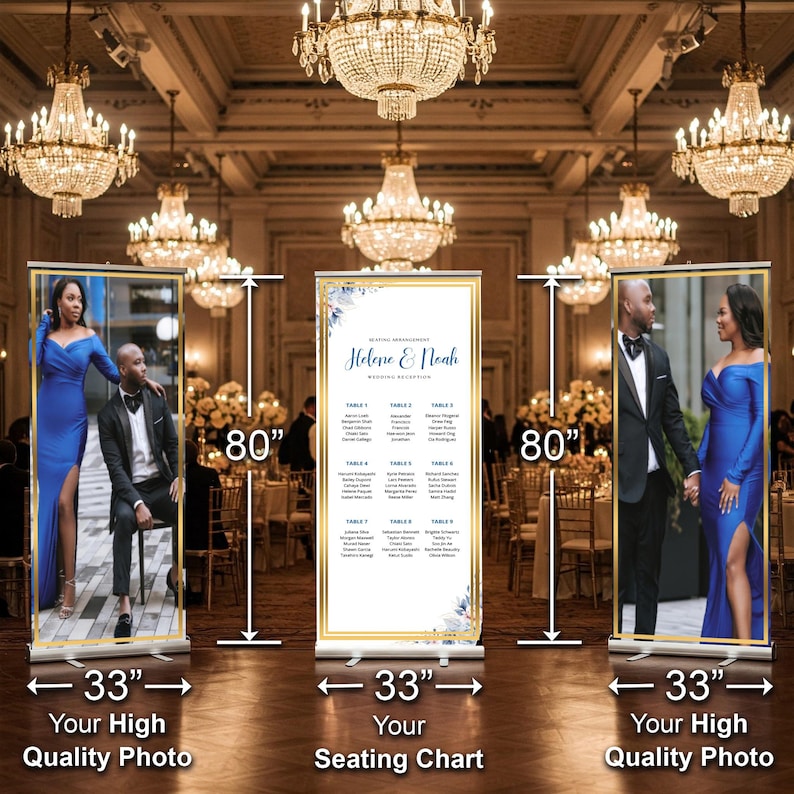 Customizable Wedding Photo & Seating Chart Retractable Banner - Etsy