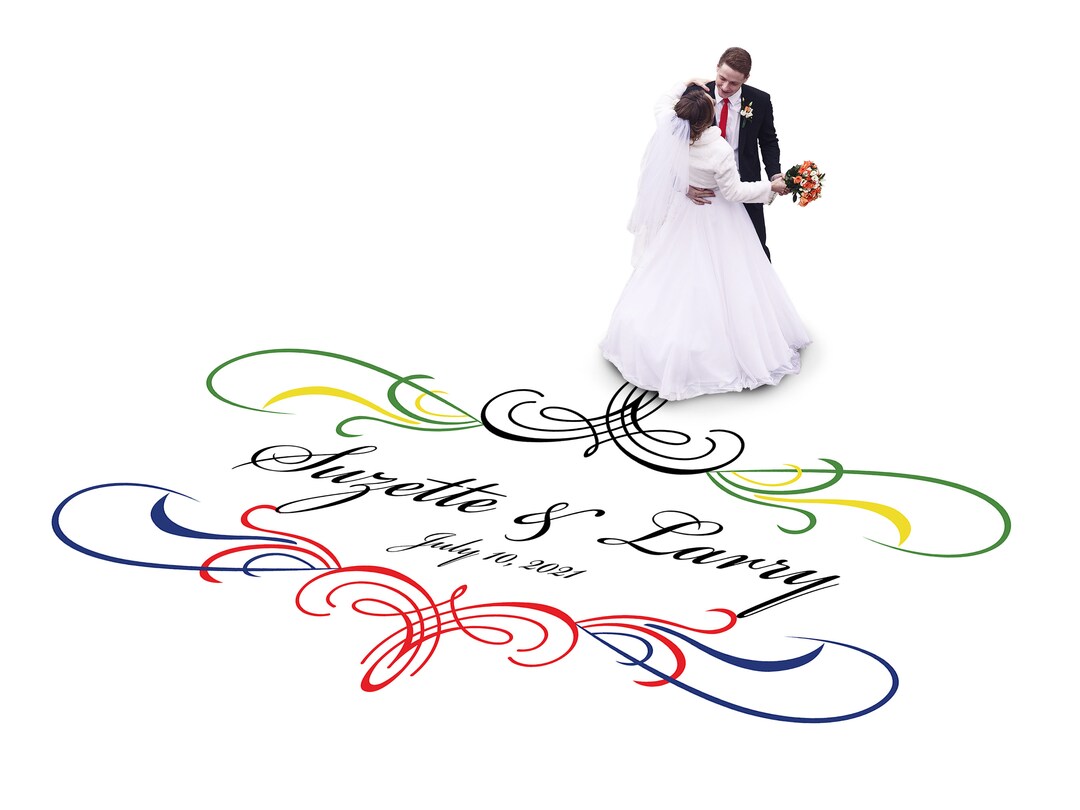 Custom Wedding Decal Dance Floor Wrap Gloss Removable Vinyl. Monogram ...