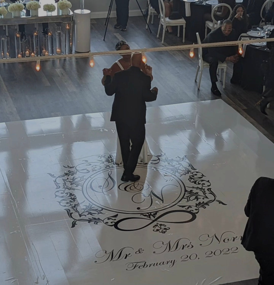 Custom Wedding Dance Floor Decal: Monogram Vinyl Wrap - Etsy