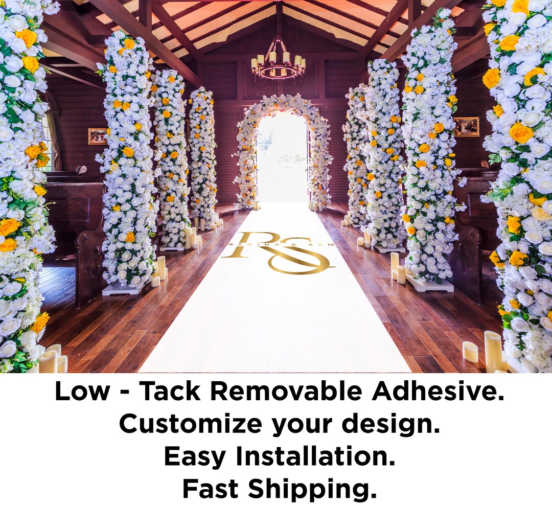 Customizable Wedding Decal Aisle Runner Wrap | Gloss Removable Vinyl ...