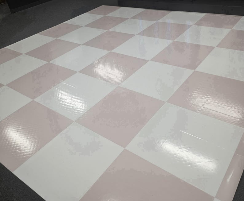 Full Print. Custom Tan Color Checkerboard Wedding Decal Dance Floor ...