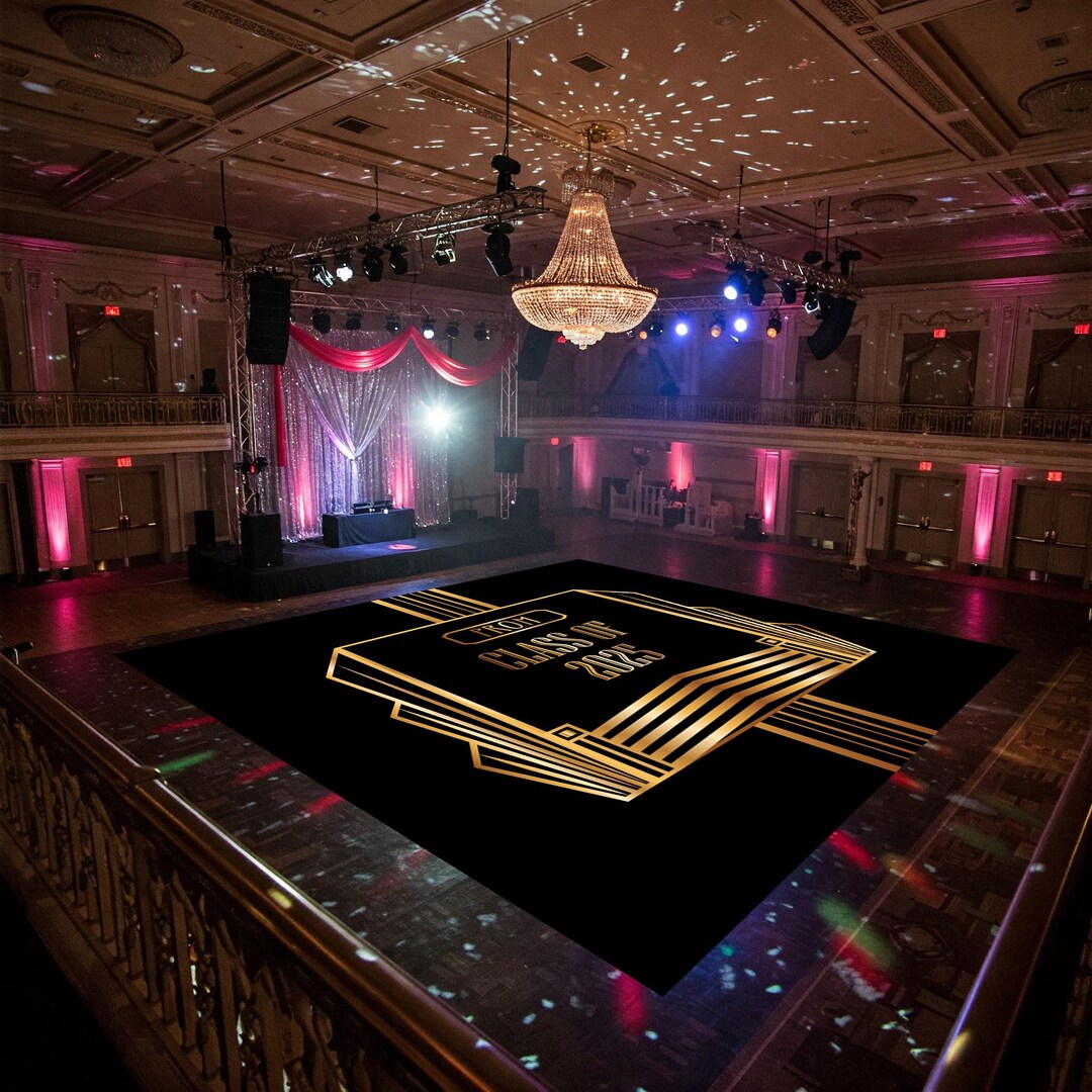 Custom Prom Decal Dancefloor Wrap. Removable Vinyl. Monogram Print ...