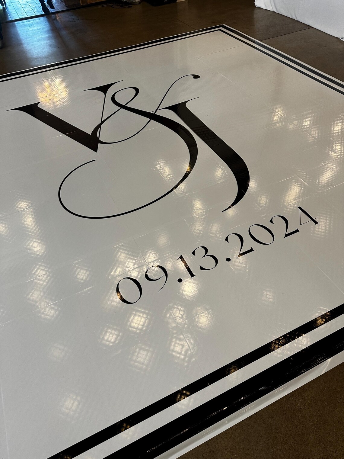 Custom Wedding Dance Floor Decal, Monogram Vinyl Wrap - Etsy