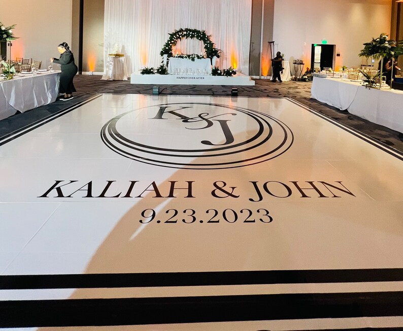 Custom Wedding Dance Floor Decal: Monogram Vinyl Wrap - Etsy