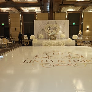 Custom Wedding Decal Dance Floor Wrap Gloss Removable Vinyl. Monogram ...