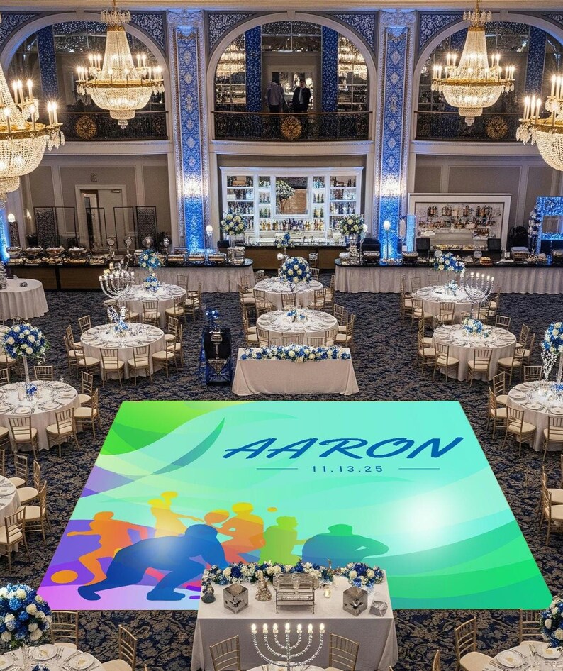 Custom Bar Mitzvah Dance Floor Wrap, Removable Vinyl Decal - Etsy
