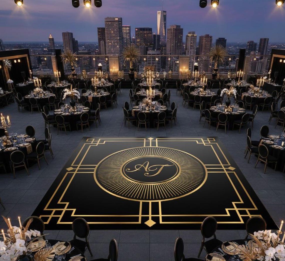 Custom Wedding Dance Floor Decal: Monogram Vinyl Wrap, Matte or Glossy ...