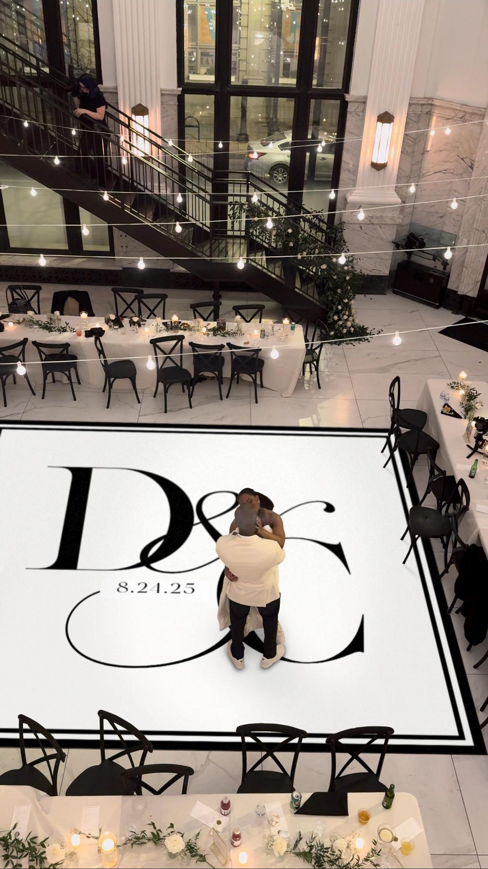 Custom Wedding Dance Floor Decal, Monogram Vinyl Wrap - Etsy