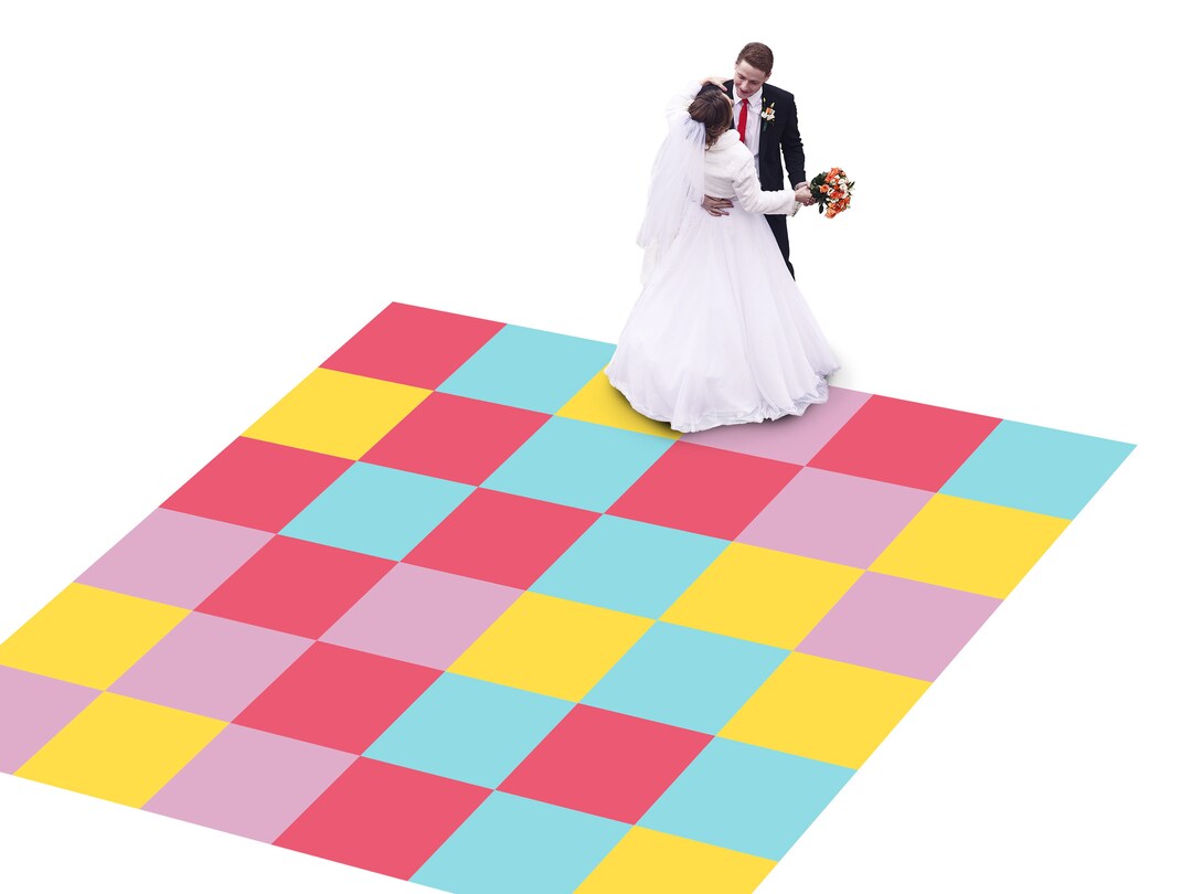 Multi Colored Checkerboard Decal Dance Floor Wrap Gloss Removable Vinyl ...