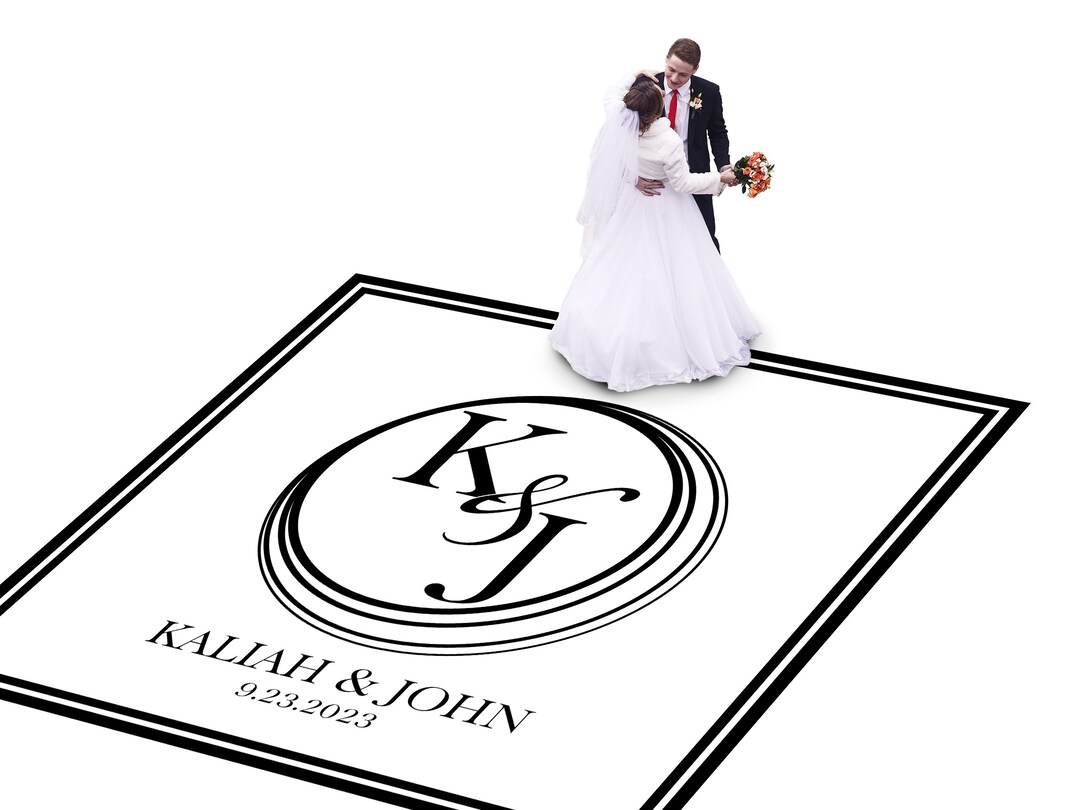 Custom Wedding Decal Dance Floor Wrap Gloss Removable Vinyl. Monogram ...