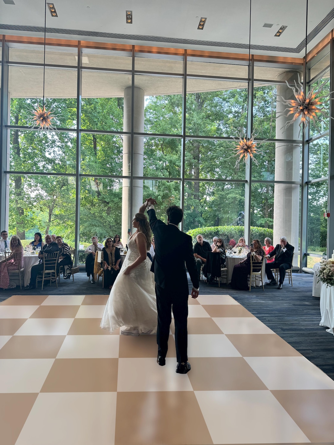 Full Print. Custom Tan Color Checkerboard Wedding Decal Dance Floor ...