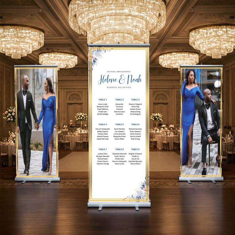 Customizable Wedding Photo & Seating Chart Retractable Banner - Etsy
