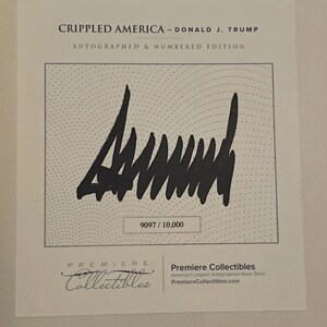 Crippled America - Donald Trump Autographed Book - Etsy