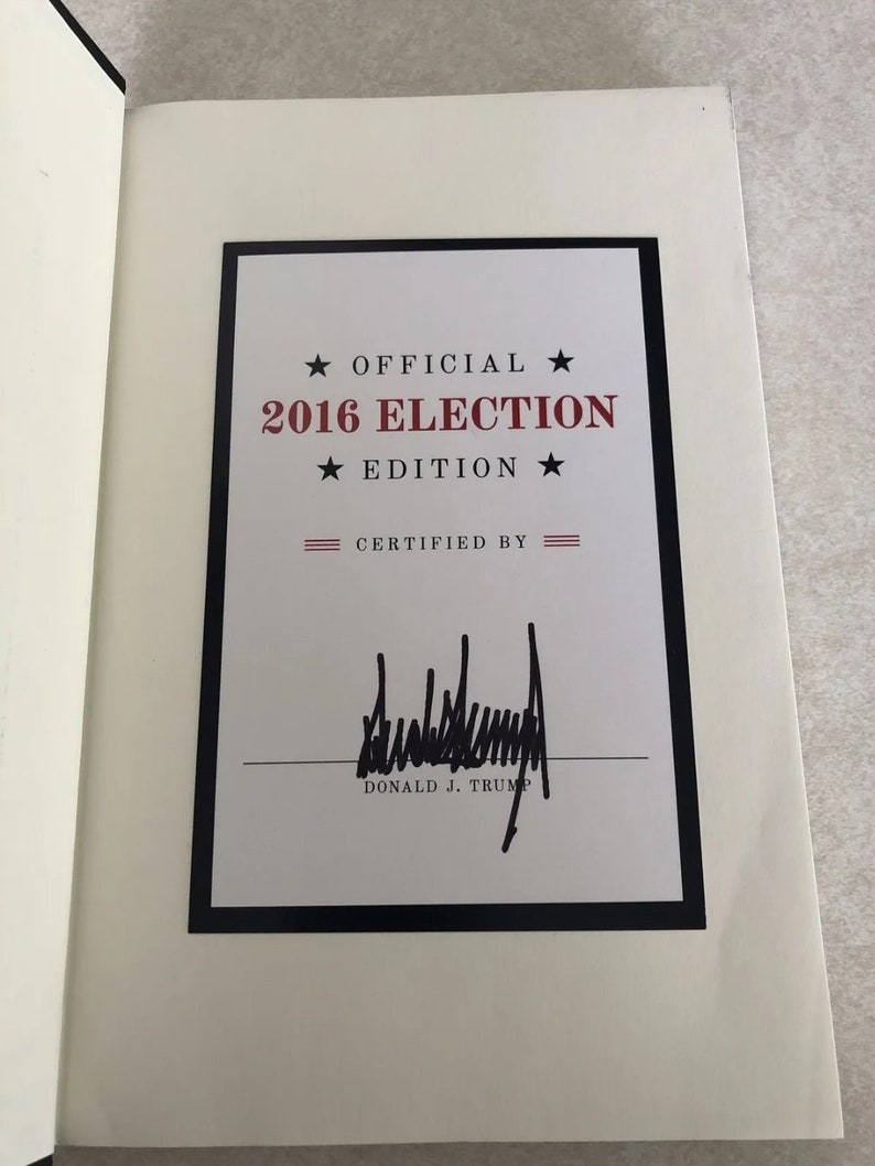 Donald Trump Autographed Book the Art of the Deal 2016 Edition - Etsy