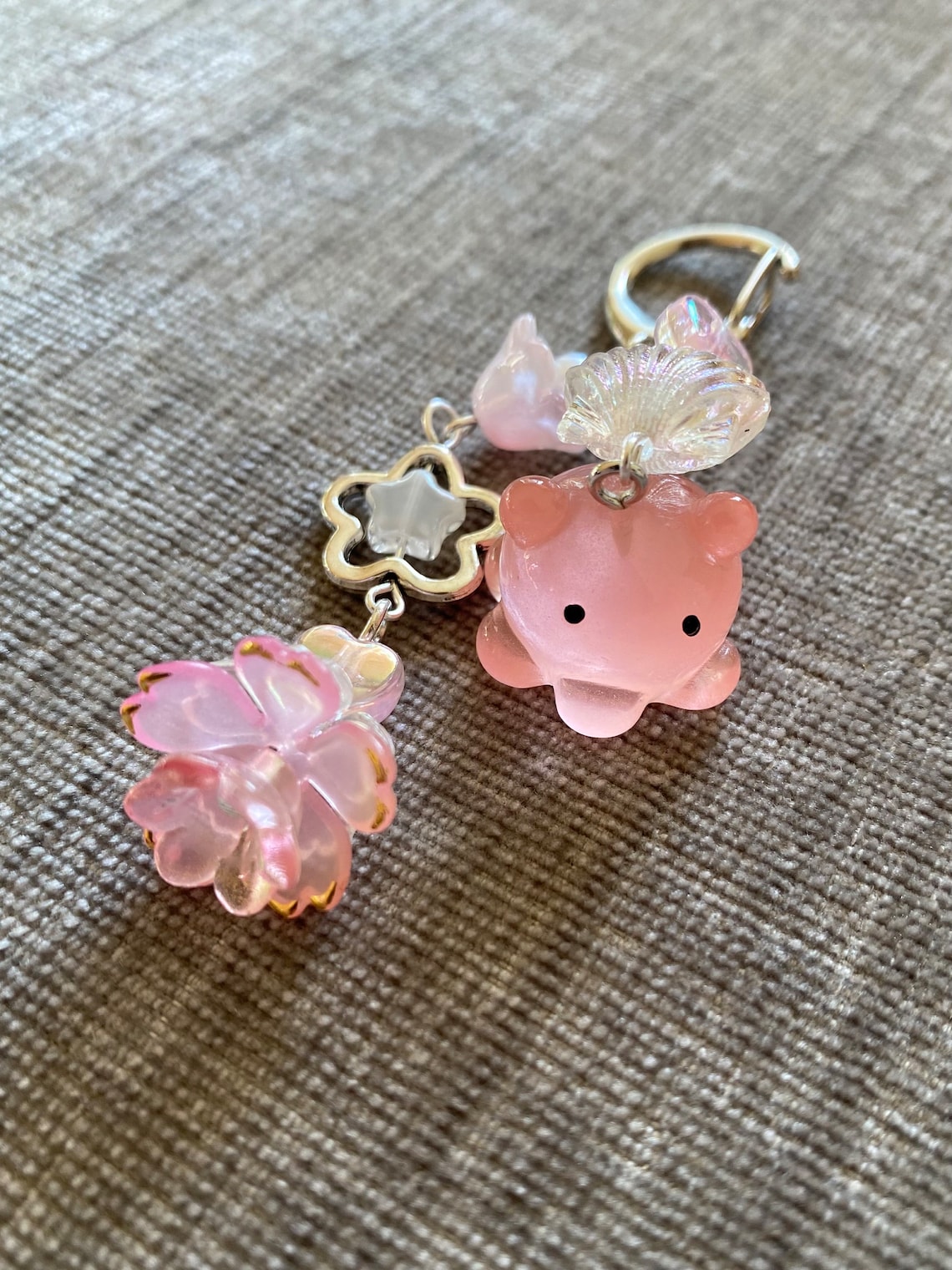 Flapjack Octopus Keychain, Pink Octopus, Kawaii, Cute, Cherry Blossoms ...