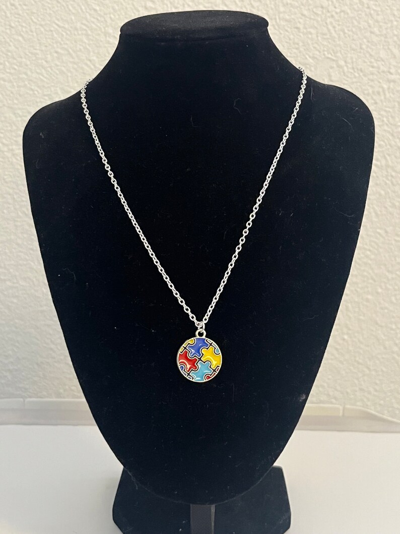 Jigsaw Puzzle Piece Necklace for Autism Awareness, Autism Acceptance ...