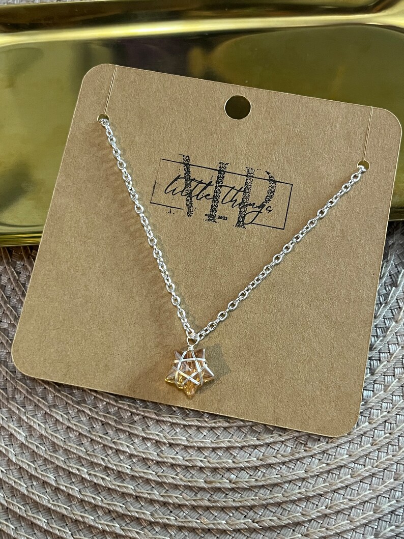 Starburst Splendor: Wire Wrapped Star Pendant Necklace Constellation ...