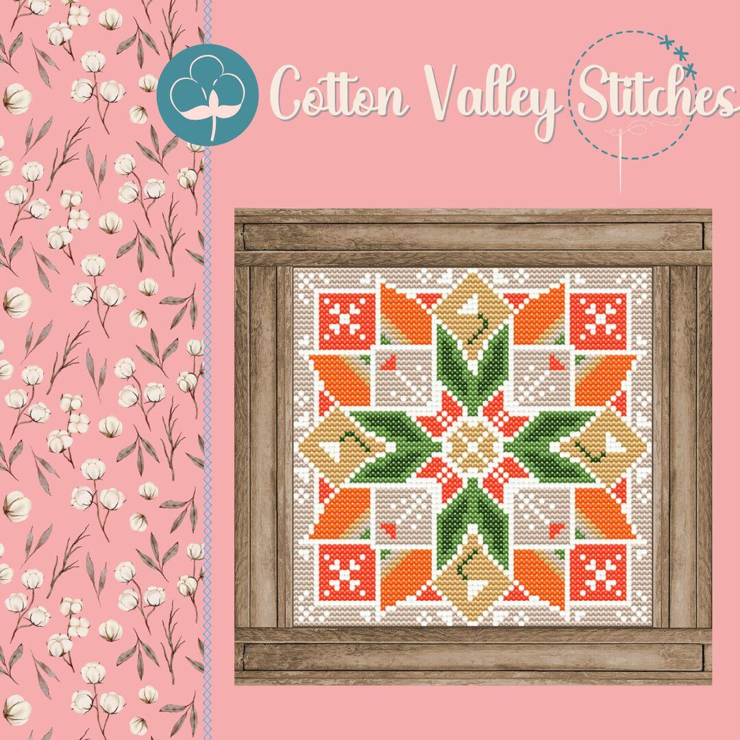 Autumn Starburst Cross Stitch Pattern, Fall Colors, Seasonal DIY ...