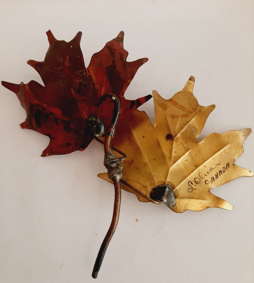 Tin Oak Leaf Canadian Copperoak Tin Leaf Art Deco Metal copperoak Leaf ...