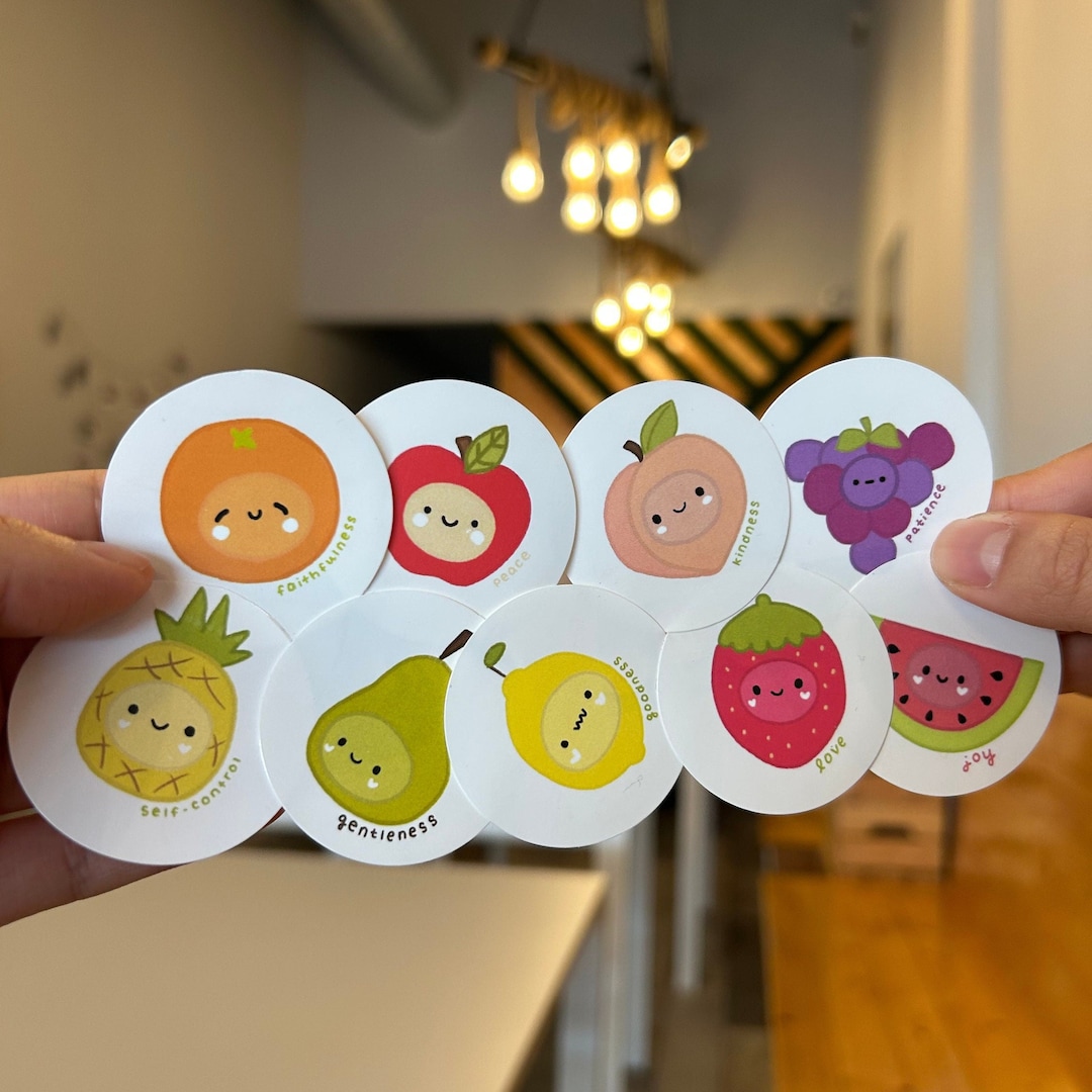 Fruit of the Spirit STICKER PACK Cute Circular Love - Etsy