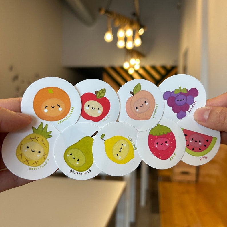 Fruit of the Spirit STICKER PACK Cute Circular Love - Etsy