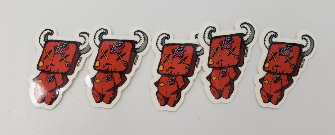 Kawaii Oni Teddy Bear Sticker - Etsy