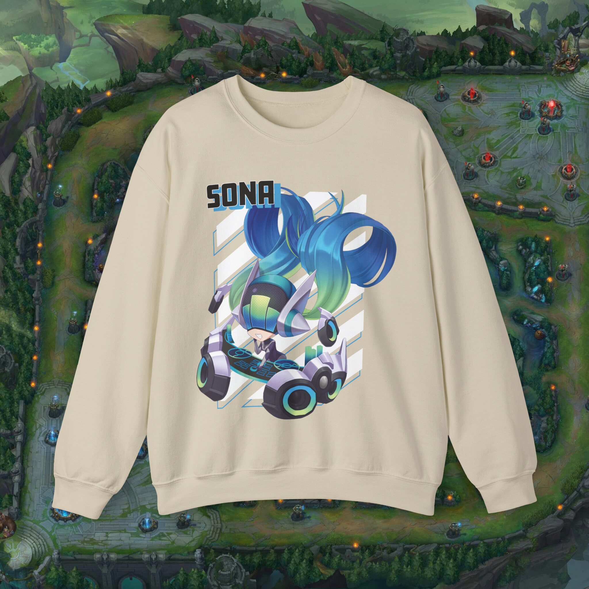 League of Legends DJ Sona Design Crewneck Sweatshirt Video Game Apparel ...