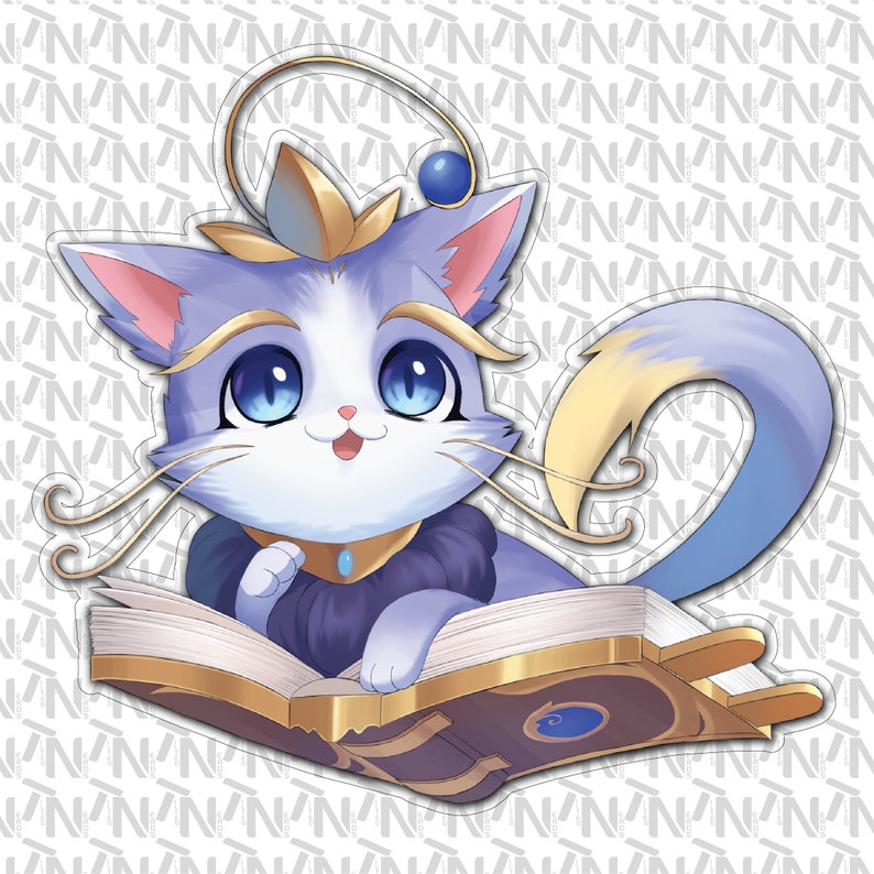 League of Legends Yummi Chibi Fanart Clear Vinyl Sticker Water Bottle ...