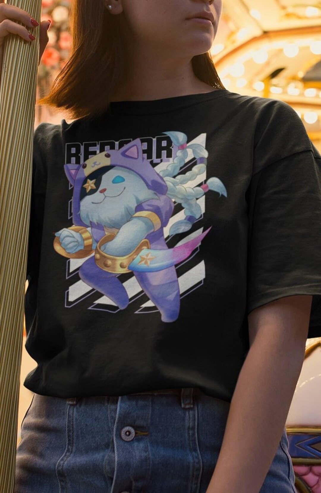 League of Legends Rengar Chibi Art/design Unisex T-shirt Video Game ...