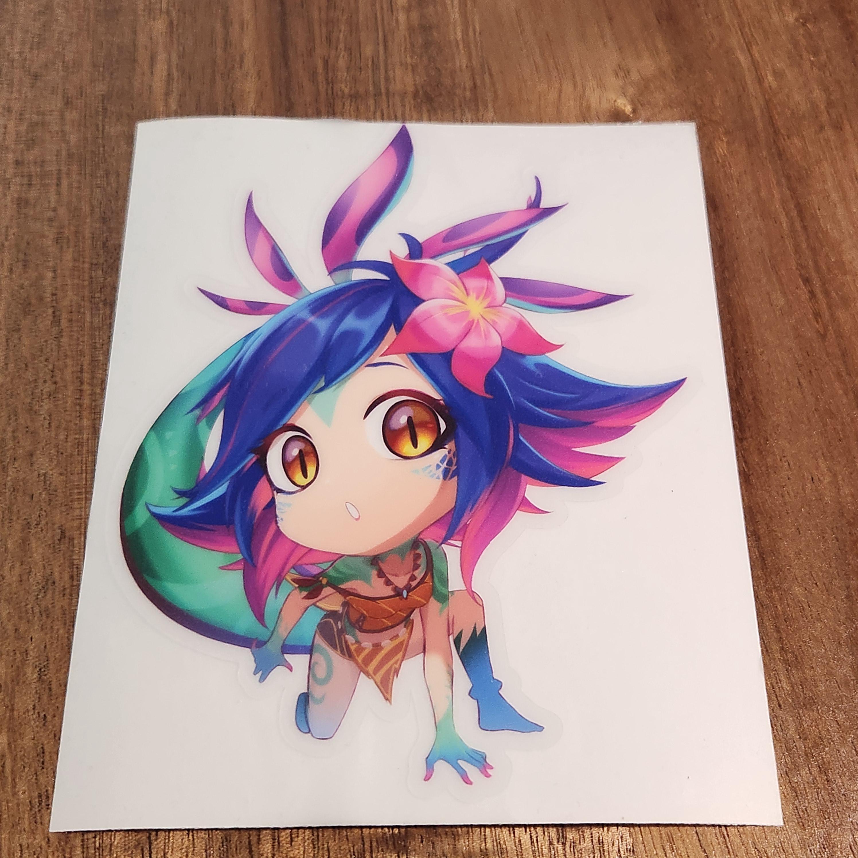 League of Legends - Neeko Chibi Fanart| Clear Vinyl Sticker | Water ...
