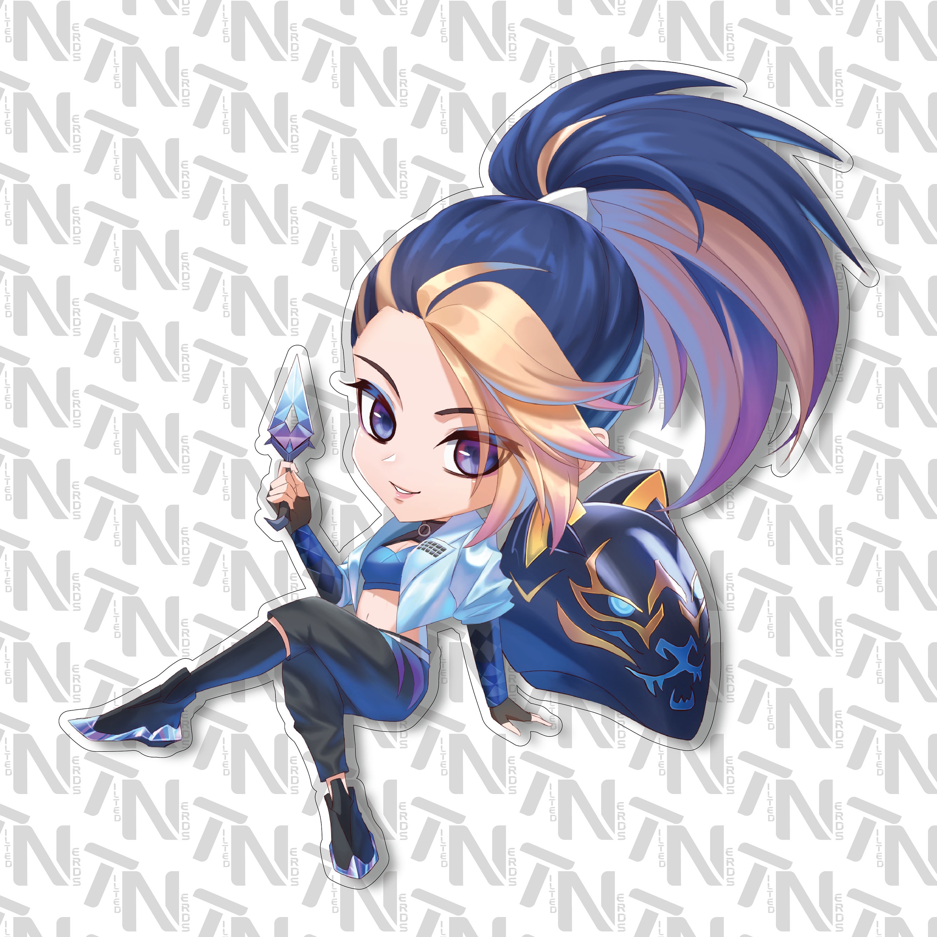 League of Legends - Akali Chibi Fanart| Clear Vinyl Sticker | Water Bottle | Laptop | Gift ...