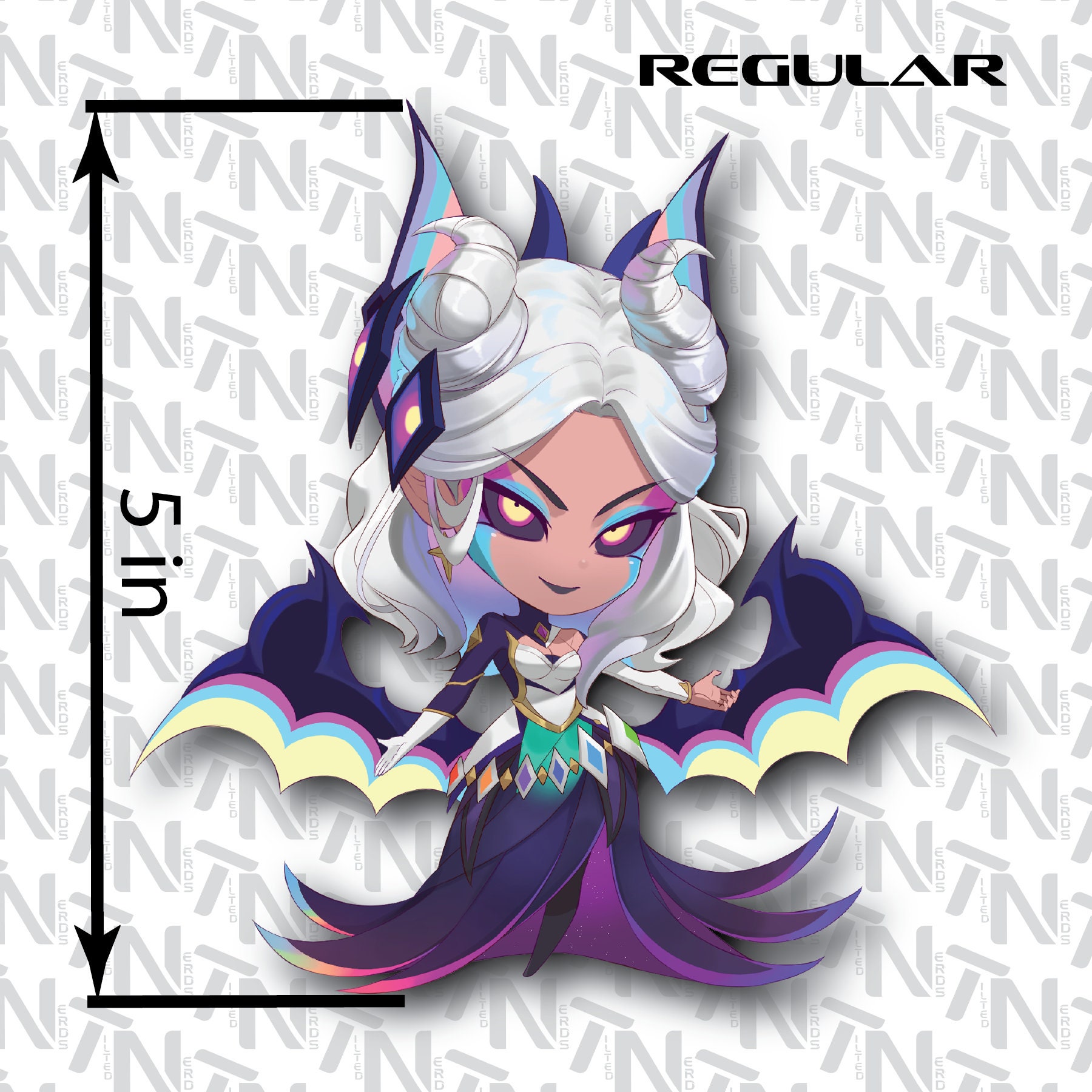 League of Legends Morgana Chibi Fanart Clear Vinyl Sticker Water Bottle ...