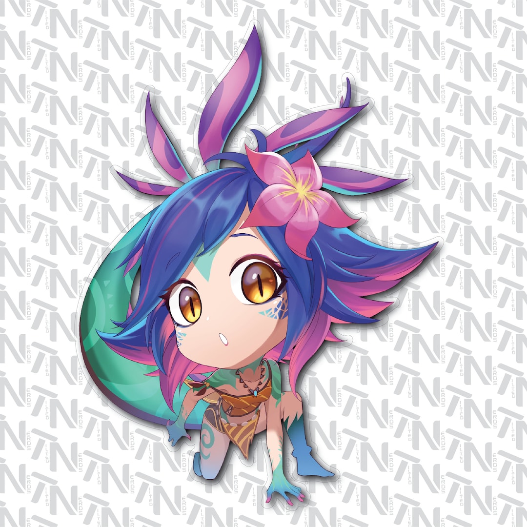 League of Legends - Neeko Chibi Fanart| Clear Vinyl Sticker | Water Bottle | Laptop | Gift ...
