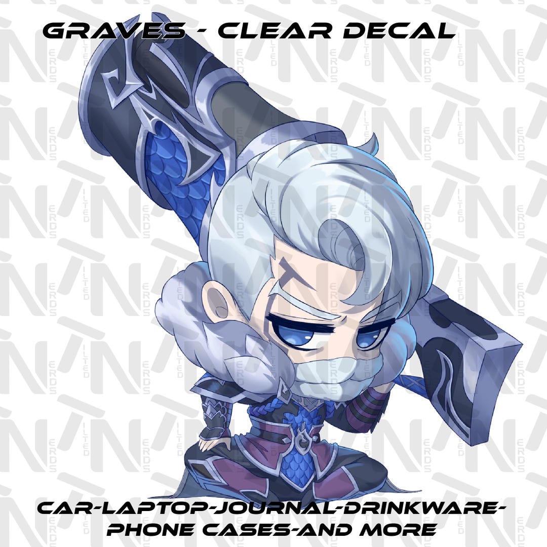 League of Legends - Graves Chibi Fanart| Clear Vinyl Sticker | Water ...