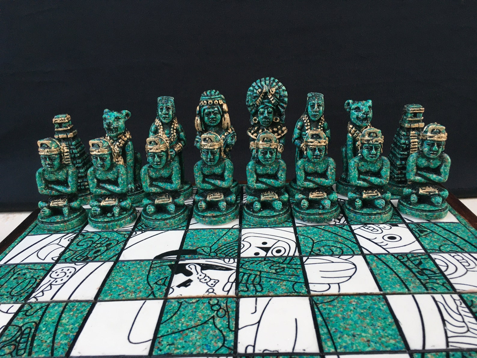 Chess Set Maya Chess Set Inspired by the Culture of Mexico - Etsy