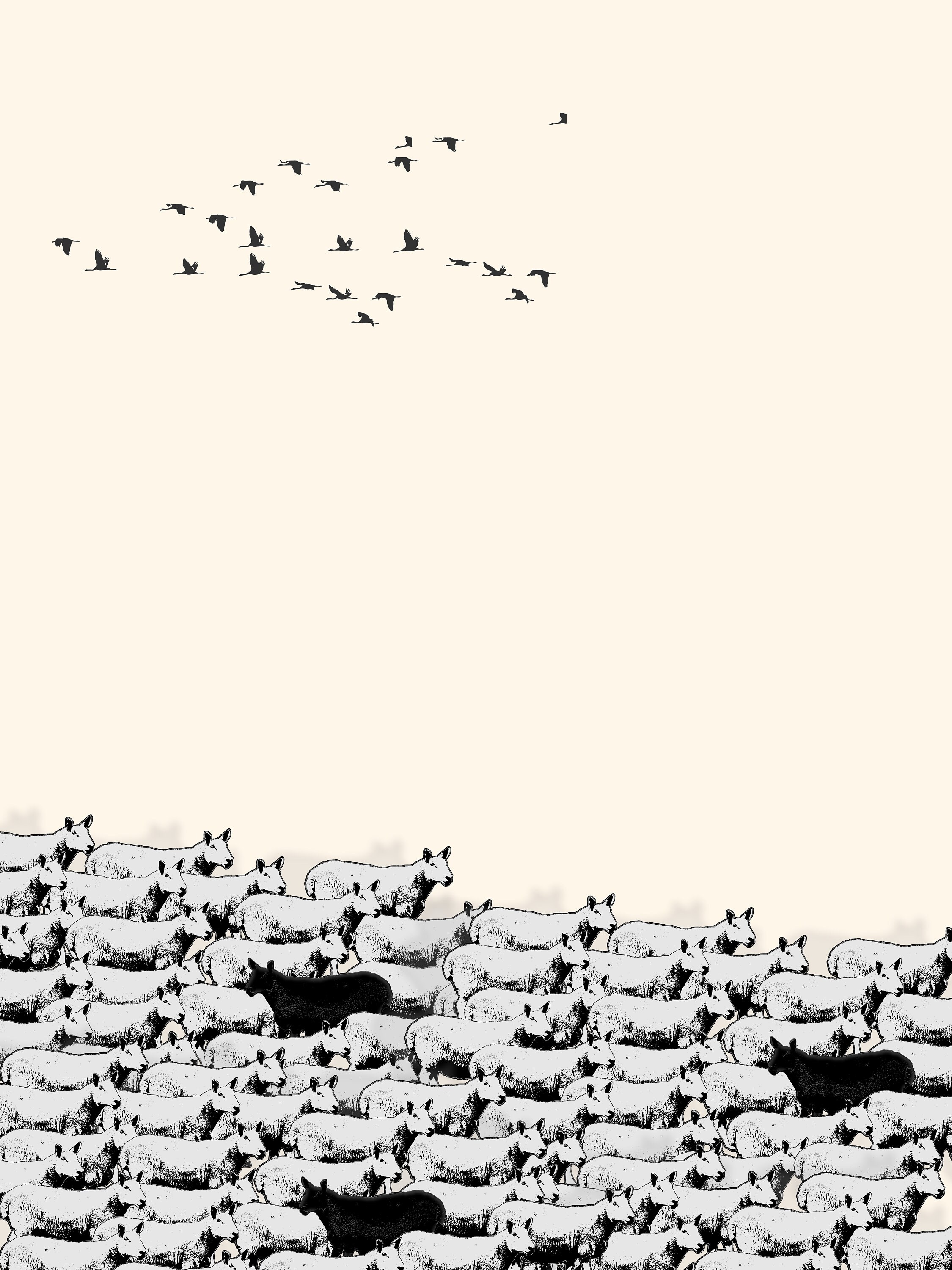 Printable Lost Sheep Abstract Art Illustration Poster - Etsy