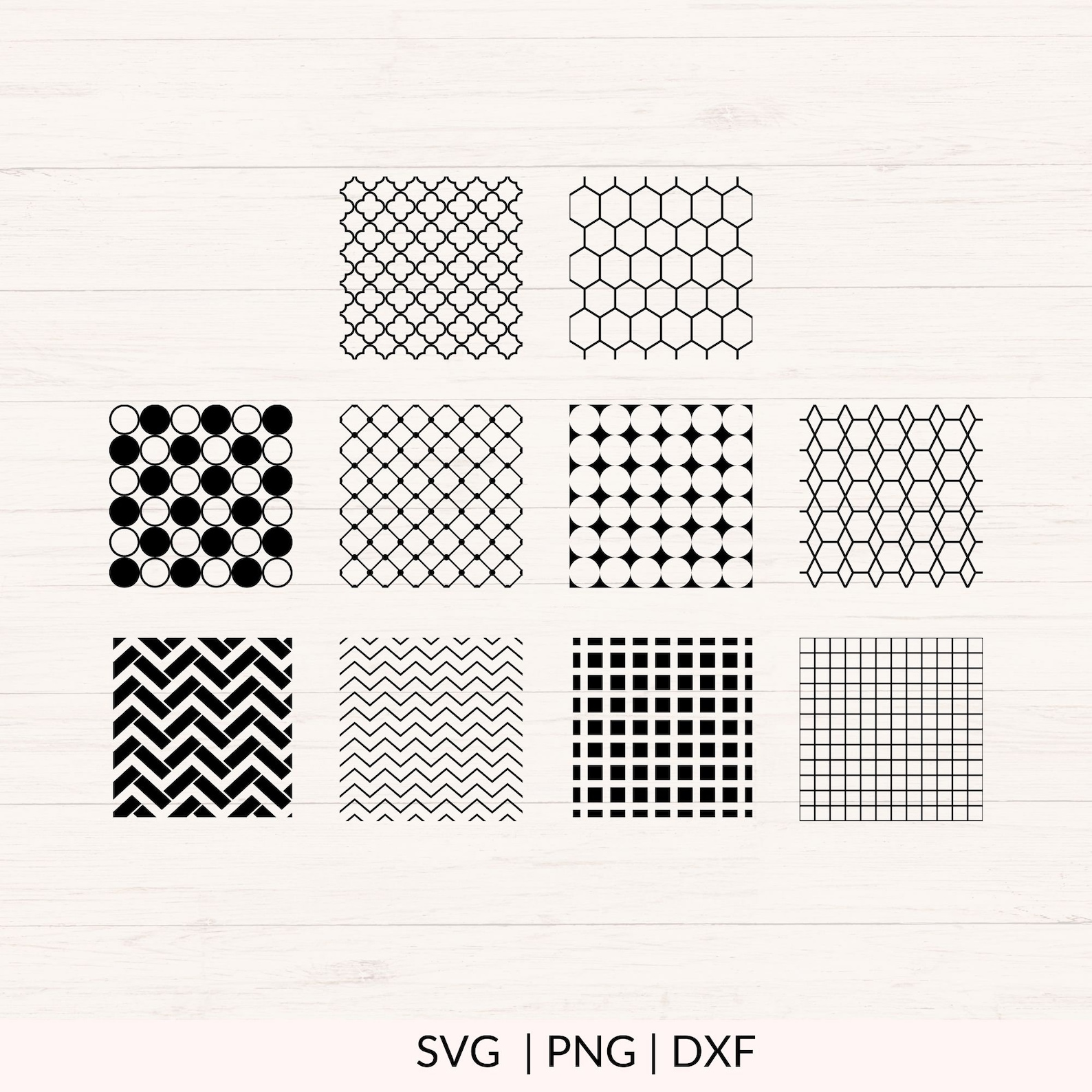 Seamless Patterns Svg, Png, Dxf, Simple Pattern Svg Bundle, Geometric ...