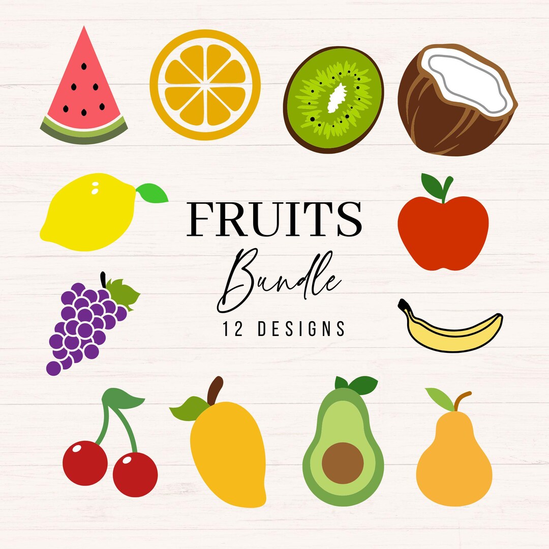 Fruits Svg Bundle, Tropical Fruit Svg, Png, Dxf, Fruits Vector Cut File ...