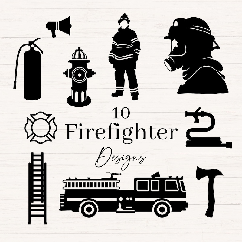 Firefighter Svg - Etsy